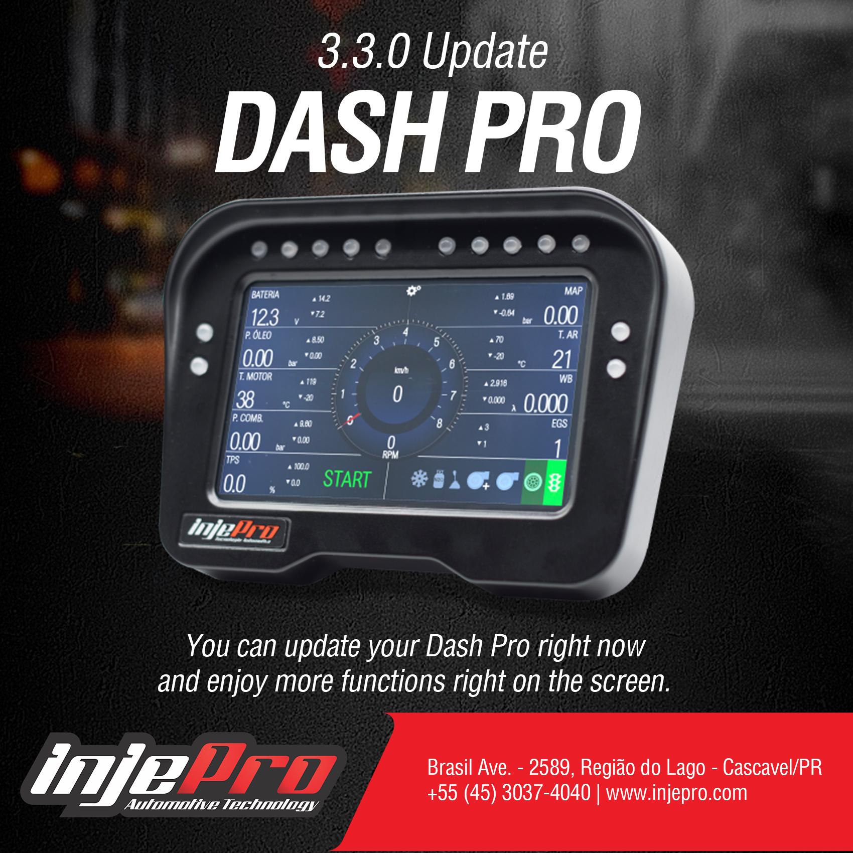INJEPRO - Tecnologia Automotiva | Atualização Dash 3.3.0